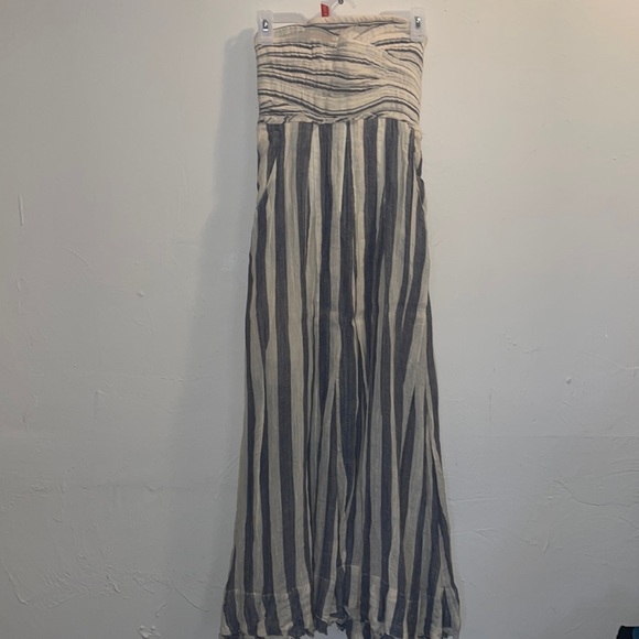Free People | Dresses | Free People Stripe Me Up Strapless Dress Gauze ...